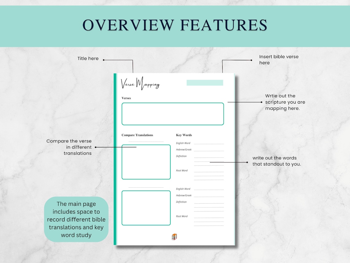 Bible Verse Mapping Printable, Verse Study Template Digital Bible Study ...