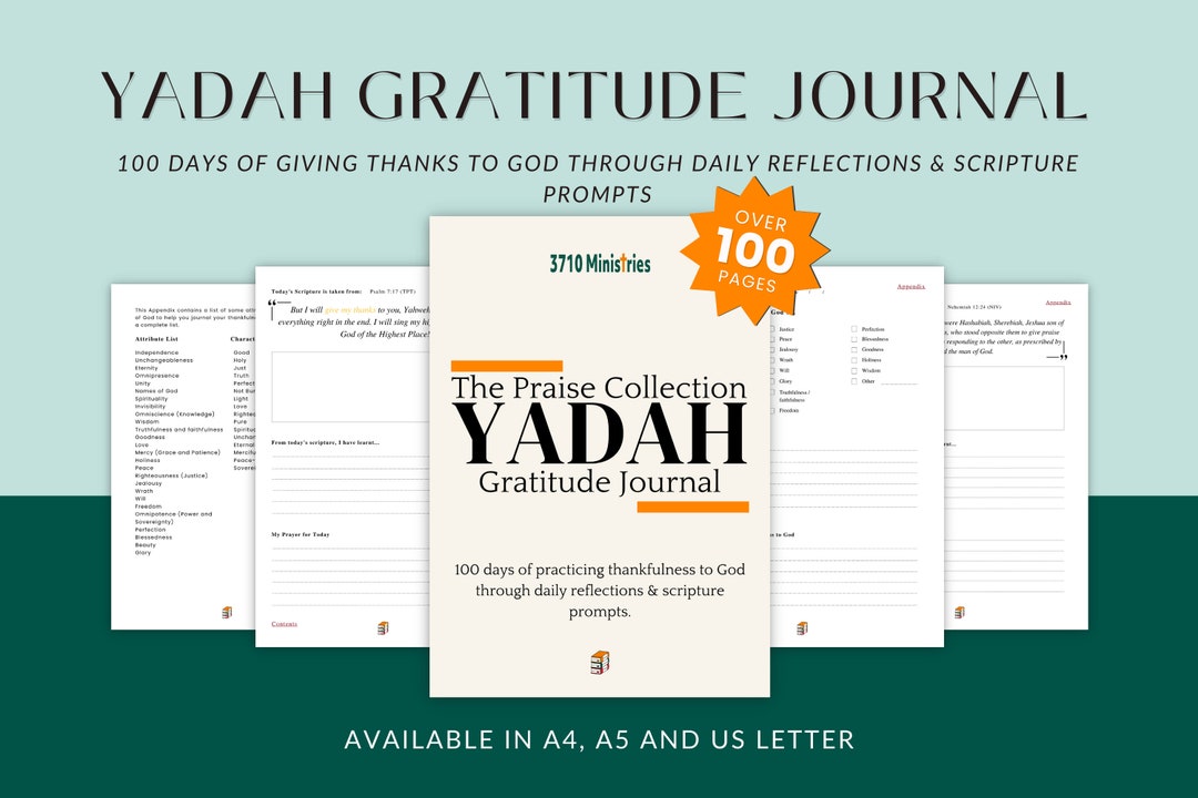 Christian Gratitude Journal, Bible Study Template, Praise Journal ...