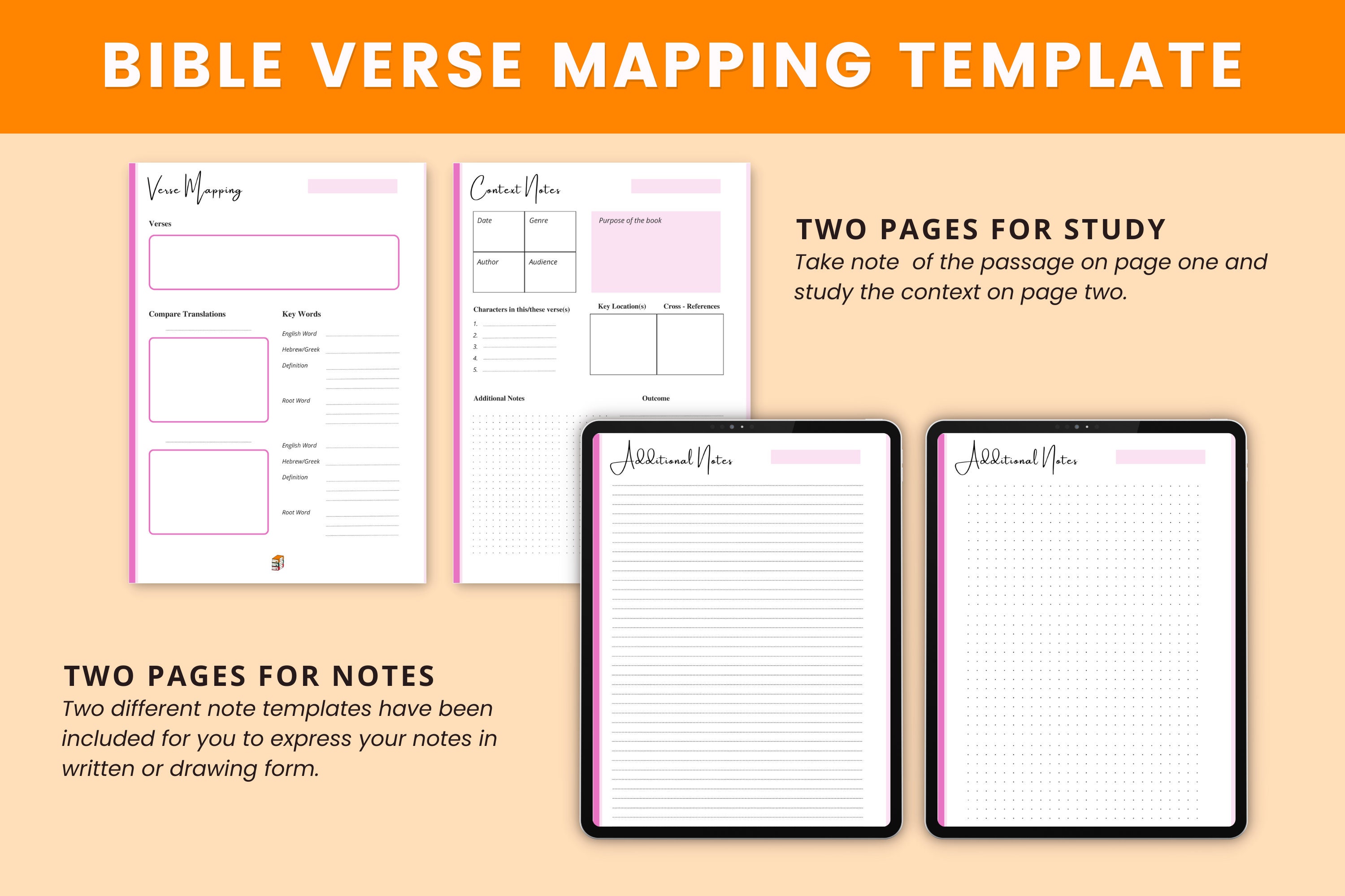 Bible Verse Mapping Printable Verse Study Template Digital - Etsy