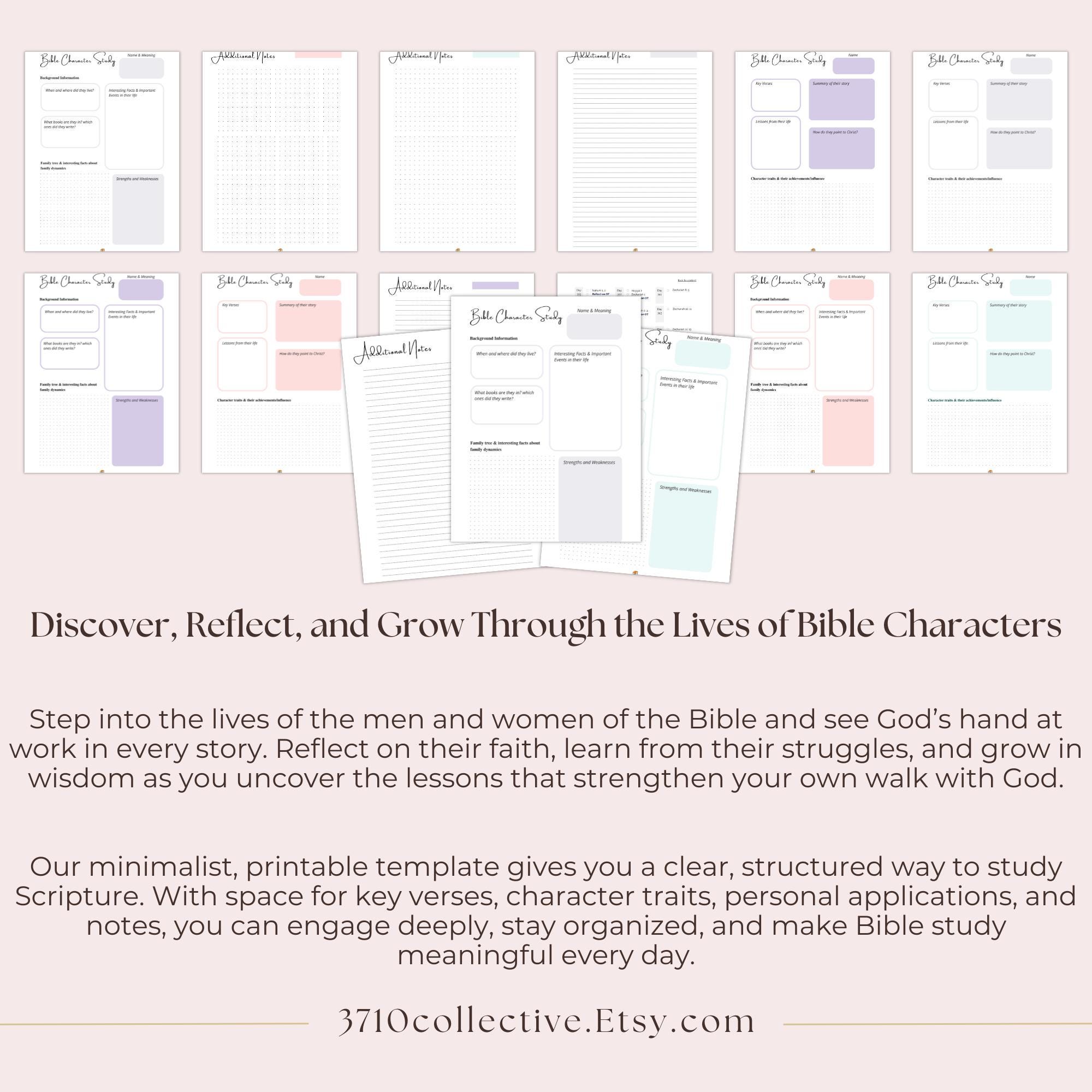 Bible Character Study Template: Printable Study Notes (PDF) - Etsy