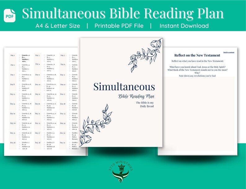 Chronological Bible Reading Plan Printable Bible in Year Plan Old ...