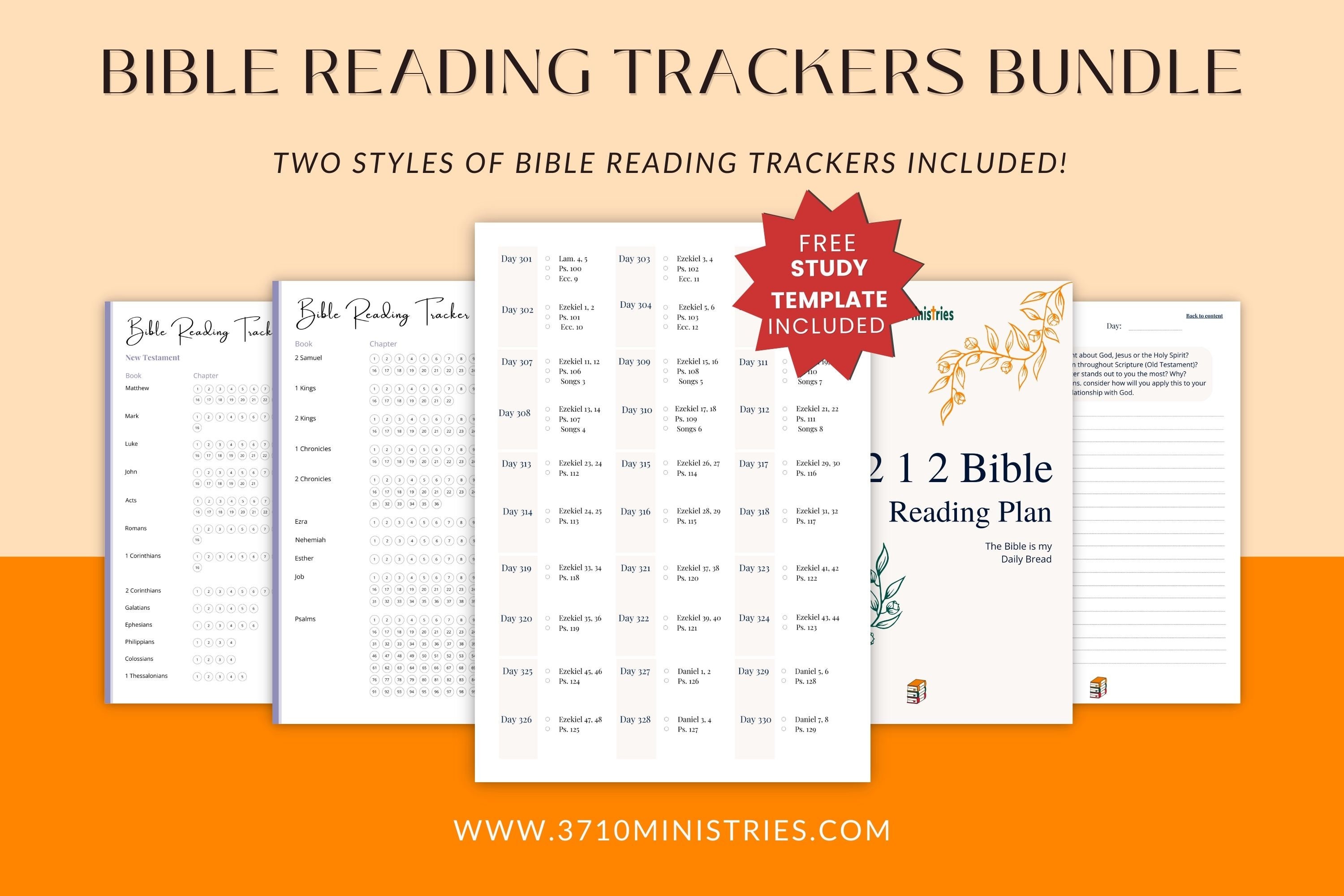 Bible Reading Tracker Printable Bundle 2 1 2 Bible Plan - Etsy
