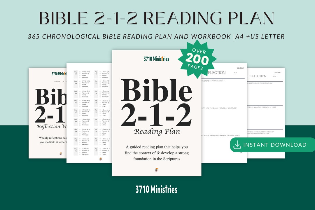 2-1-2 Chronological Bible Reading Plan Bundle, Bible 2-1-2 Plan, One ...