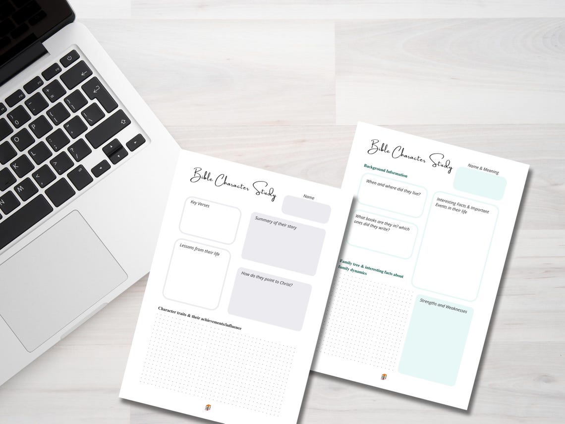 Bible Character Study Template Printable Biblical Character Study Notes ...