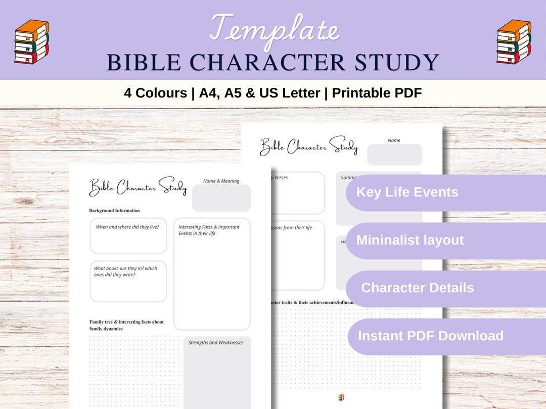 Bible Character Study Template Printable Biblical Character Study Notes ...