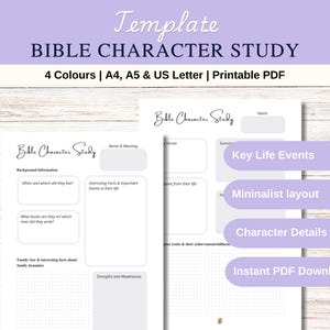 Bible Character Study Template Printable Biblical Character Study Notes ...