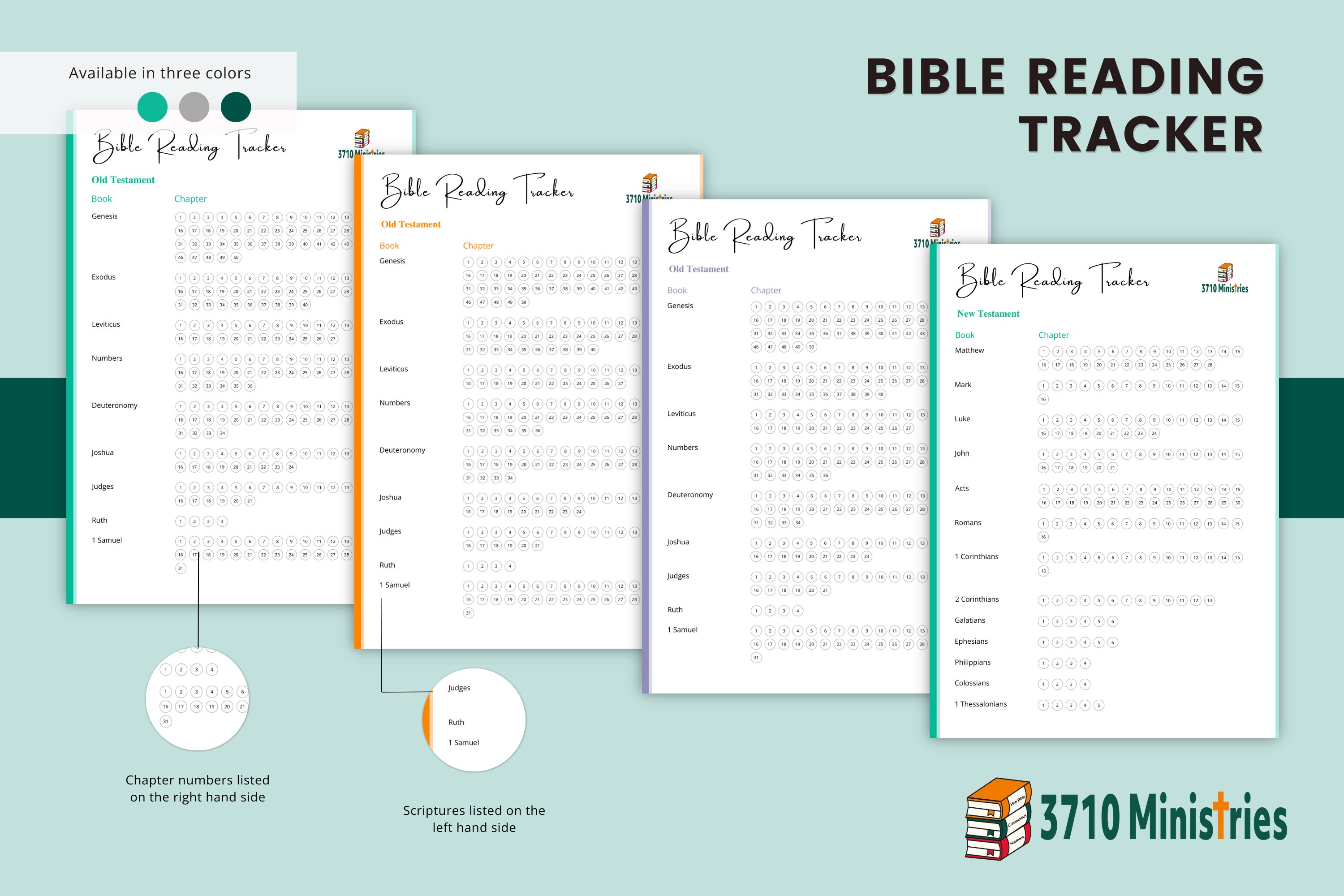 Bible Reading Tracker Printable: Christian Scripture Log (digital ...