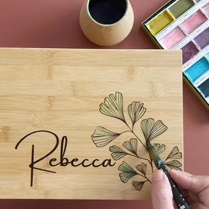 Hand Painted Personalized Bamboo Keepsake Box Custom Engraved Memory ...
