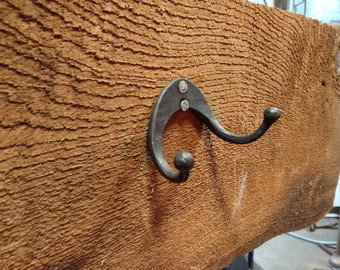 Wall Hook hand Forged Square Bar Double Hook - Etsy
