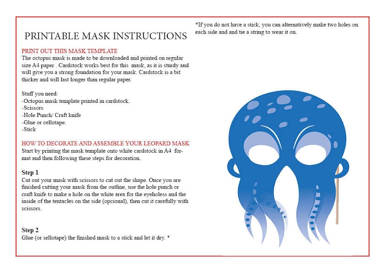 Octopus Mask , Octopus Party Favors , Masquerade Mask , Cosplay Mask ...