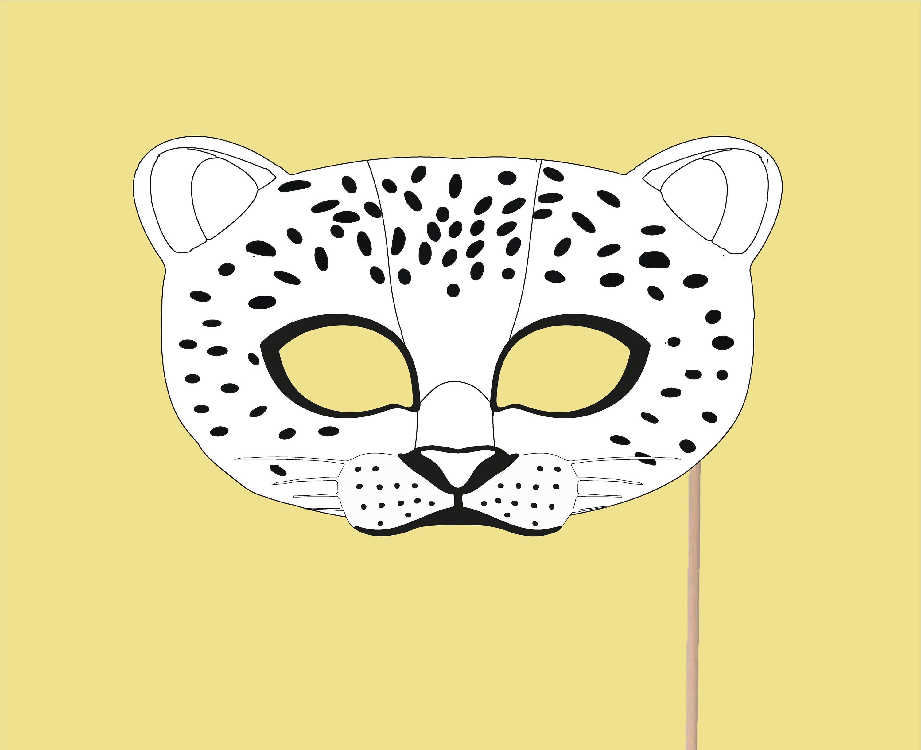 Coloring Leopard Mask Masquerade Mask Cosplay Mask Popular Printables ...