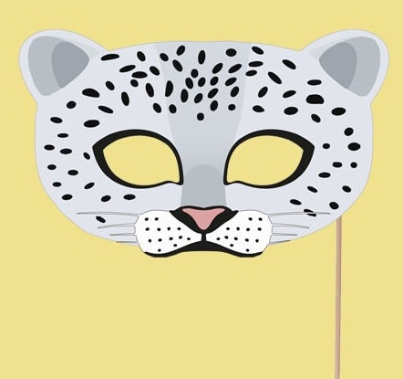 Snow Leopard Mask Masquerade Mask Cosplay Mask Educational Printables ...