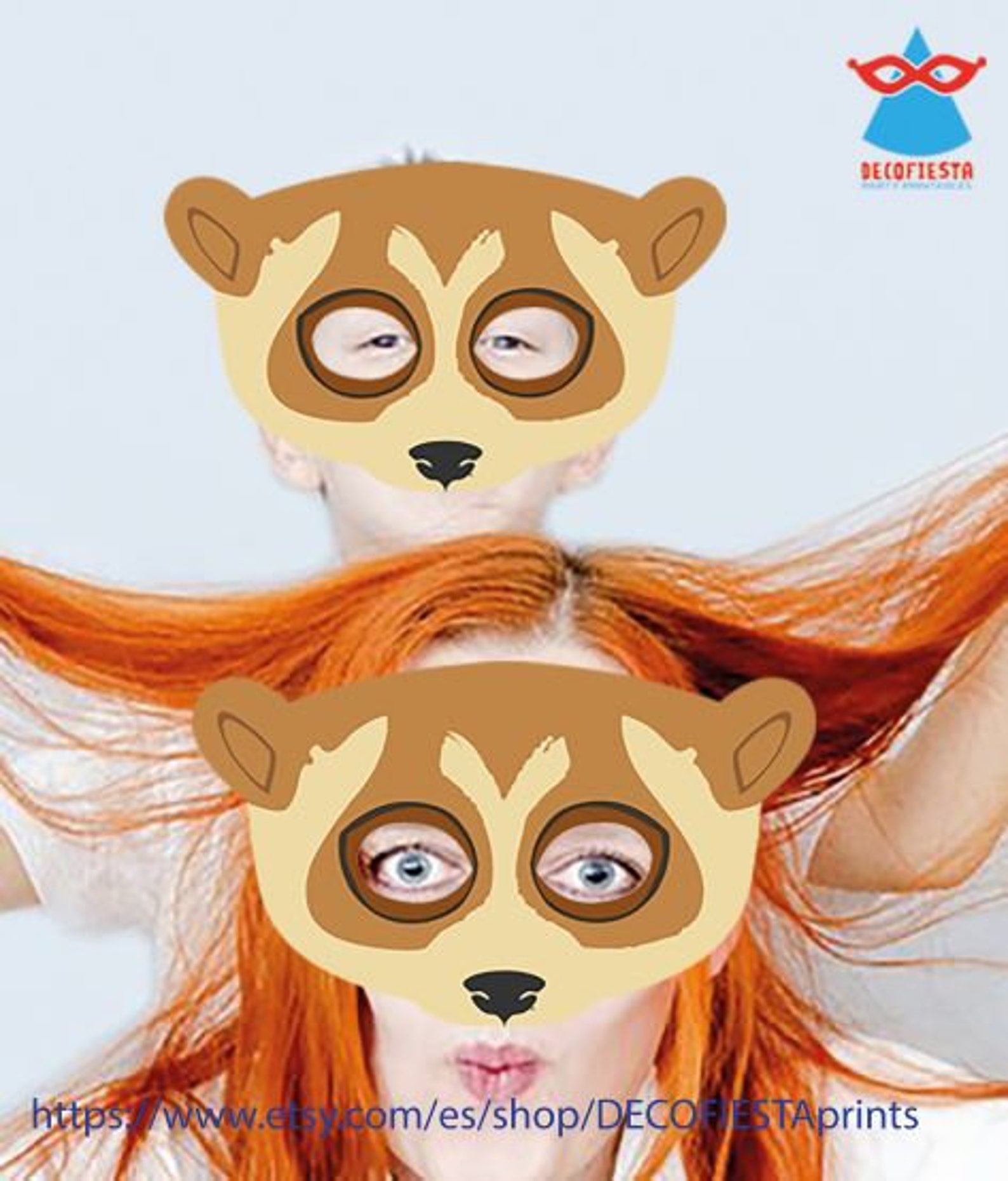 Loris Printable Mask -printable, Loris, Digital, Party, Birthday ...