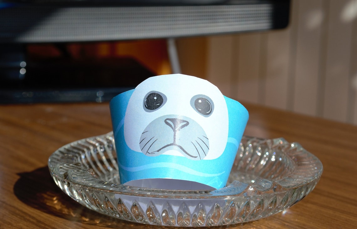 Seal Cupcake Wrappers - PRINTABLE Cupcake Wrappers, Cute Dessert Idea ...