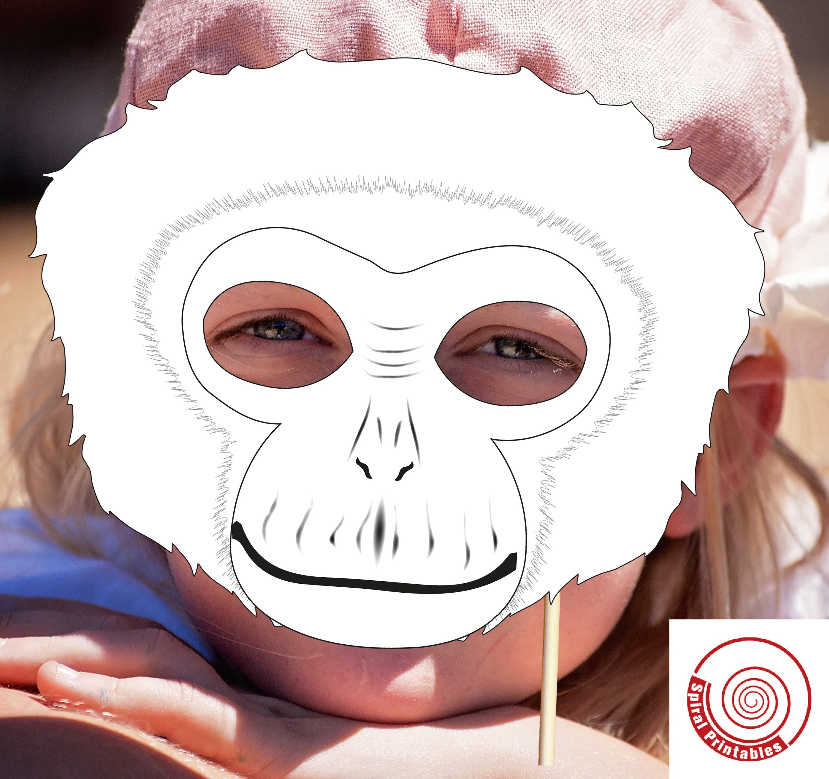 Coloring Monkey Mask Masquerade Mask Cosplay Mask Educational ...