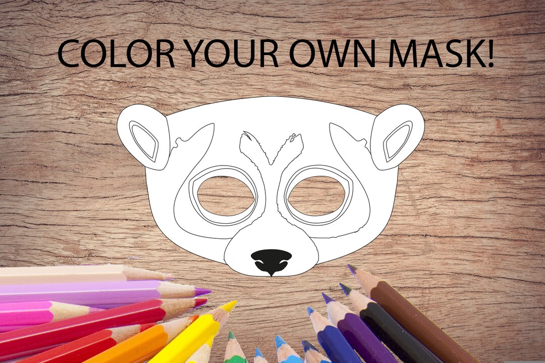 Loris Coloring Printable Mask -coloring, Printable, Digital, Party ...