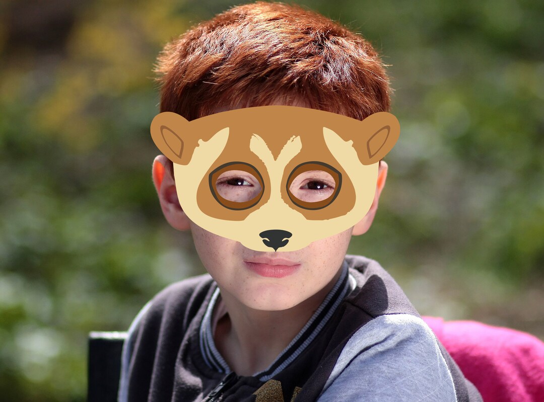 Loris Printable Mask -printable, Loris, Digital, Party, Birthday ...