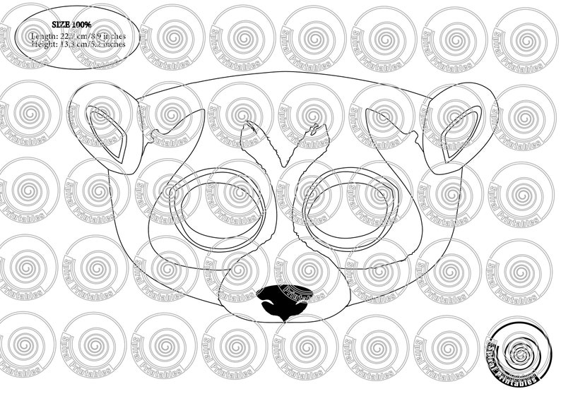 Loris Coloring Printable Mask -coloring, Printable, Digital, Party ...