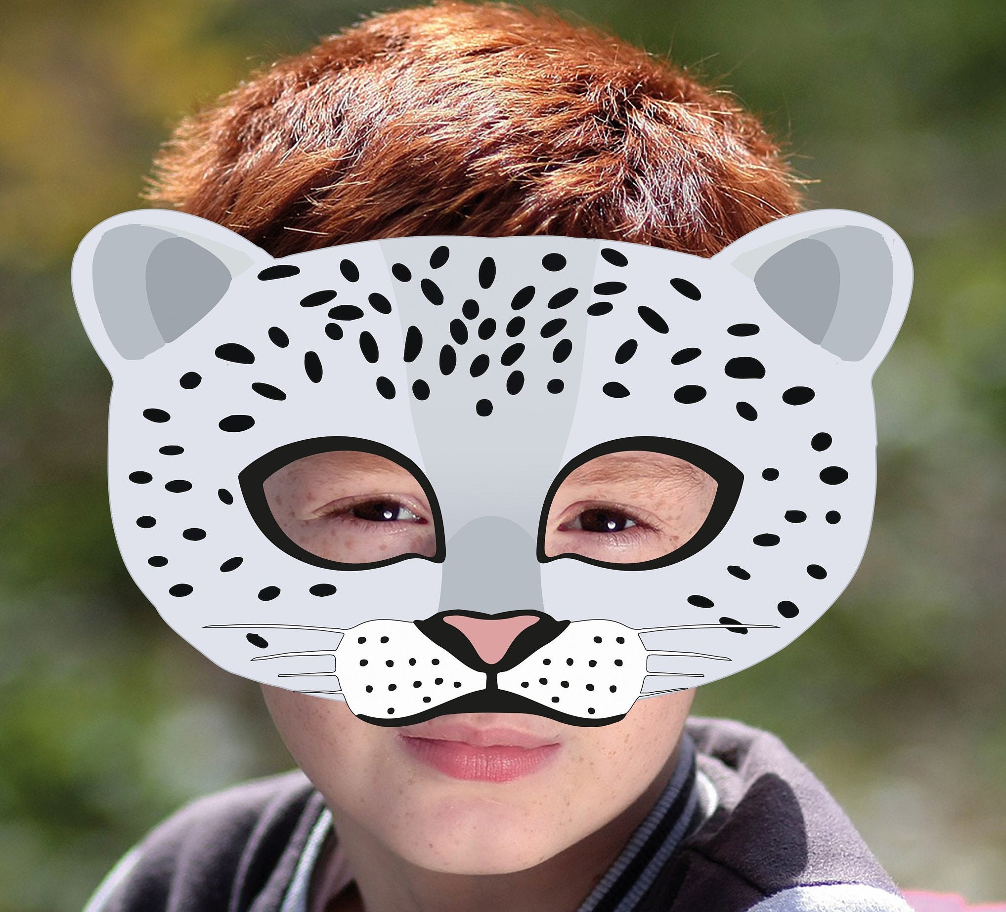 Masquerade Mask Printable Cosplay Mask Leopard Animal Costume - Etsy