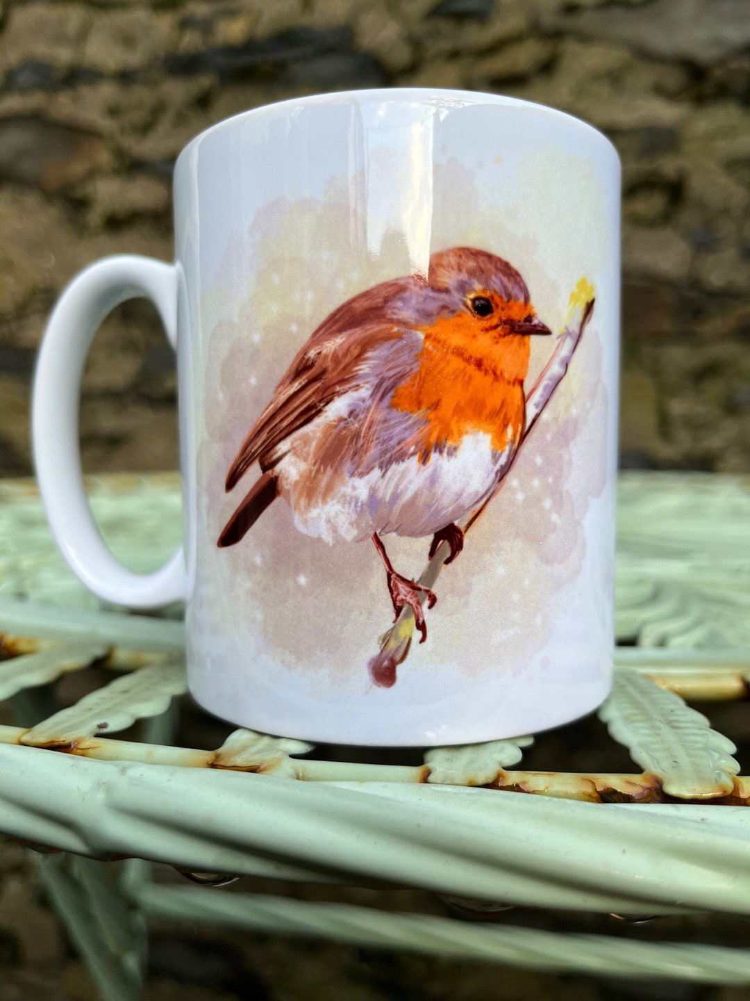 Winter Robin Mug by Westmorland Design 11 Oz.handmade Using Sublimation ...