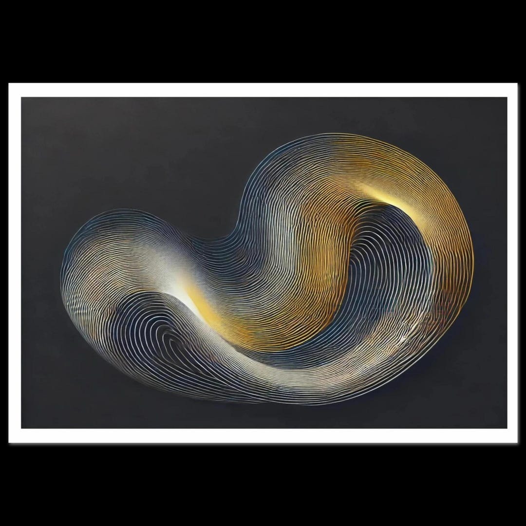 Focus Lost and Found - Heart Wave - Abstract Curved Line Print - Etsy