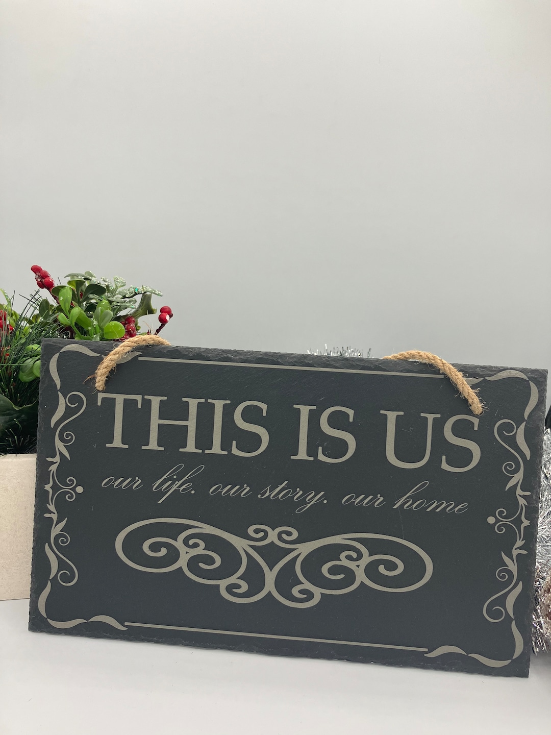 Personalized Slate Welcome Sign, This is Us, Sleigh Parking, Santa ...
