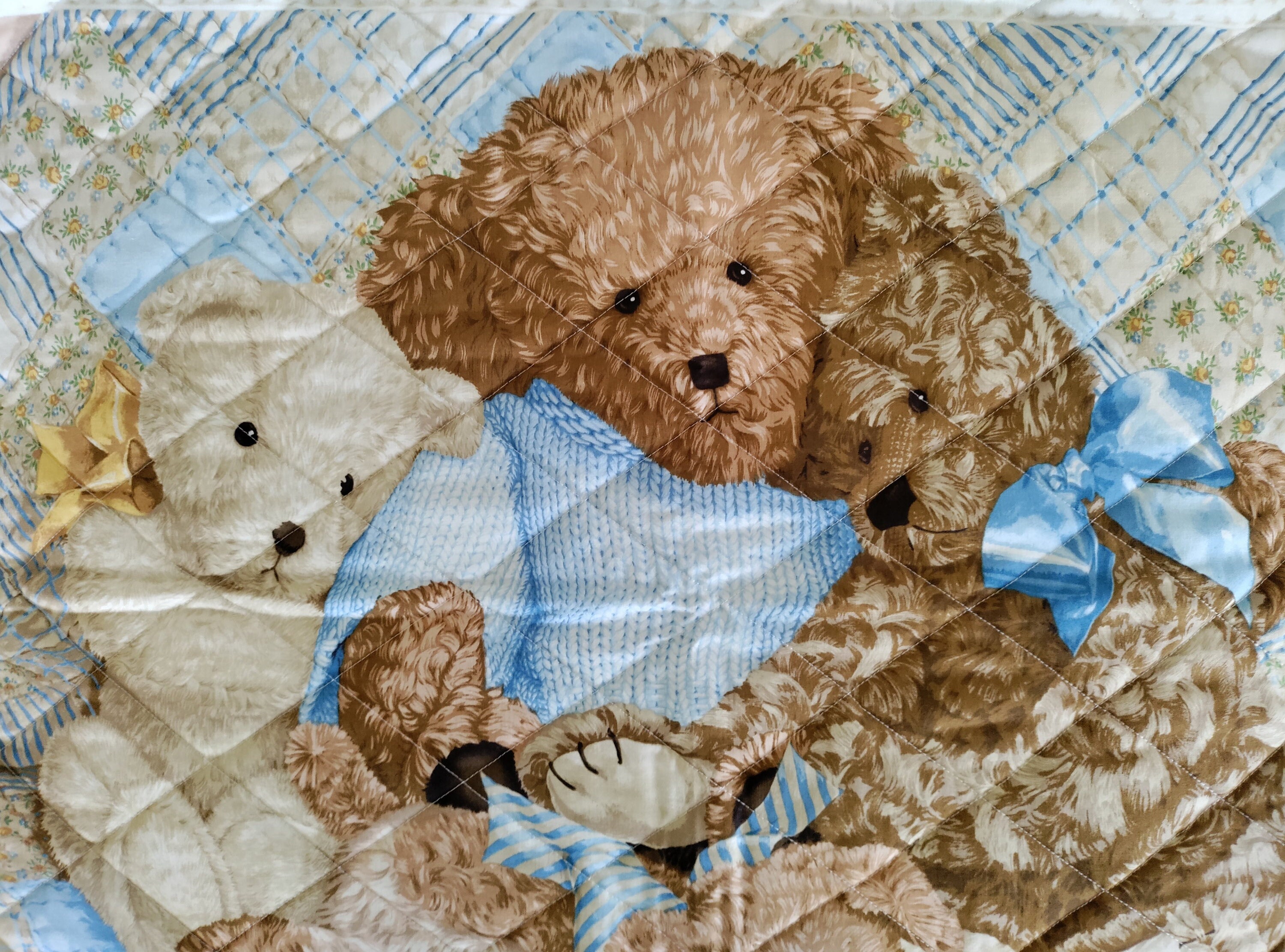Blue Teddy Bear Baby Quilt - Etsy