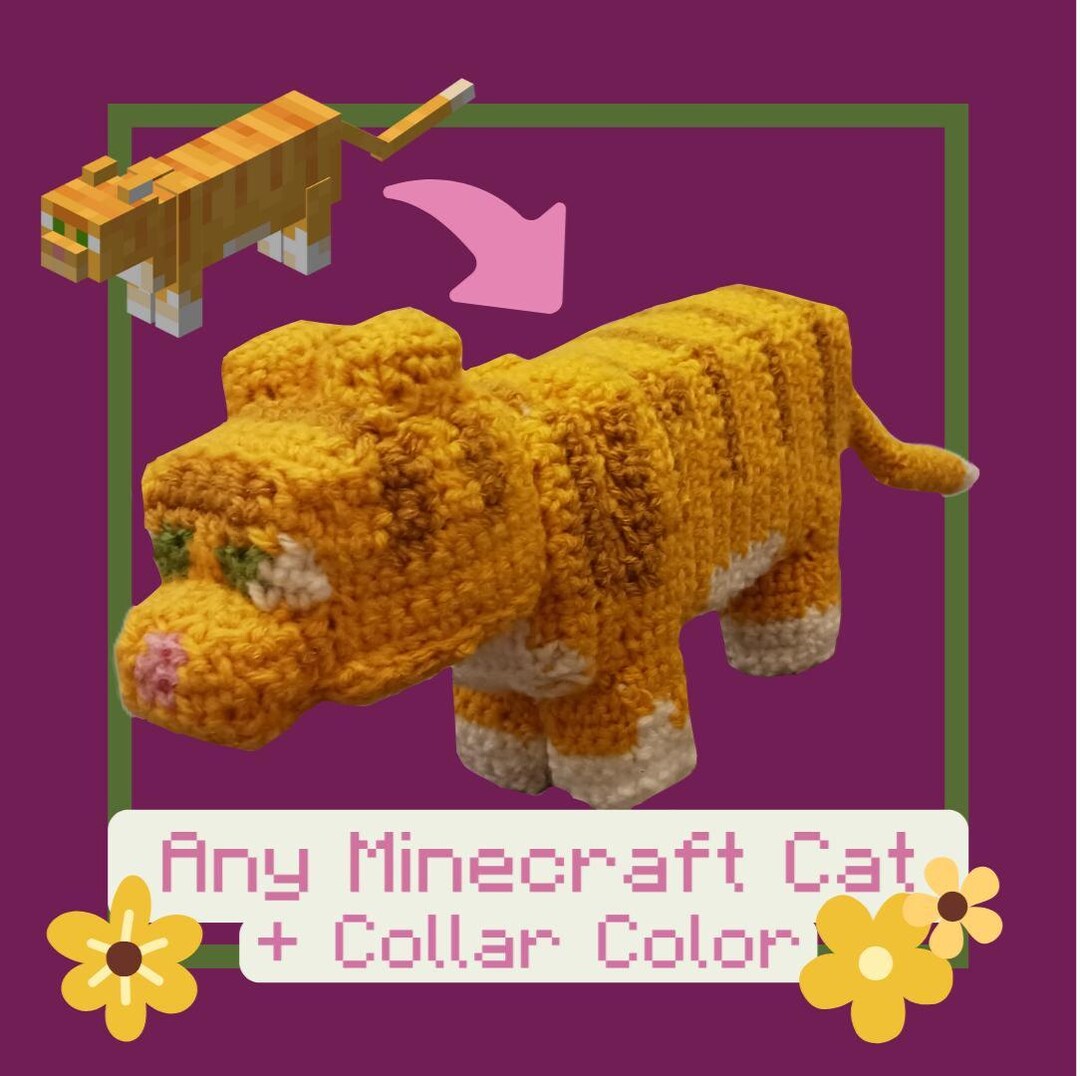Minecraft Cat Inspired Plush - Etsy