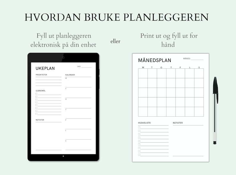Dagsplan, Ukeplan, Månedsplan, Sett Med Tre Planleggere, A4 /A5 ...