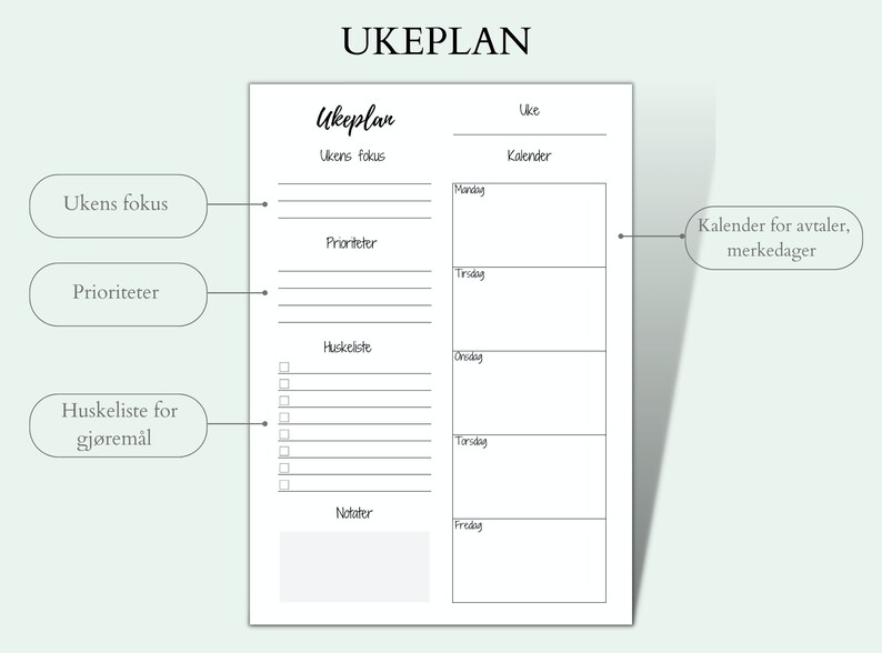 Dagsplan, Ukeplan, Månedsplan, Sett Med Tre Planleggere, A4 /A5 ...