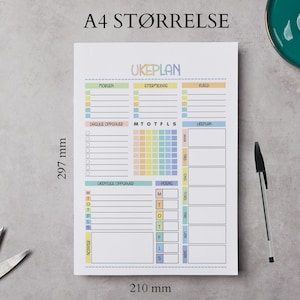 Ukeplan Og Oppgaver for Barn, Motivasjon for Husarbeid, Ukelønn, PDF, Digital, Norsk - Etsy