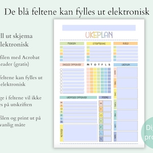 Bundle Oppgaver Barn, Husarbeid, Skjermtid, Belønning, Lære Vaner, Ukeplan, PDF, Norsk - Etsy