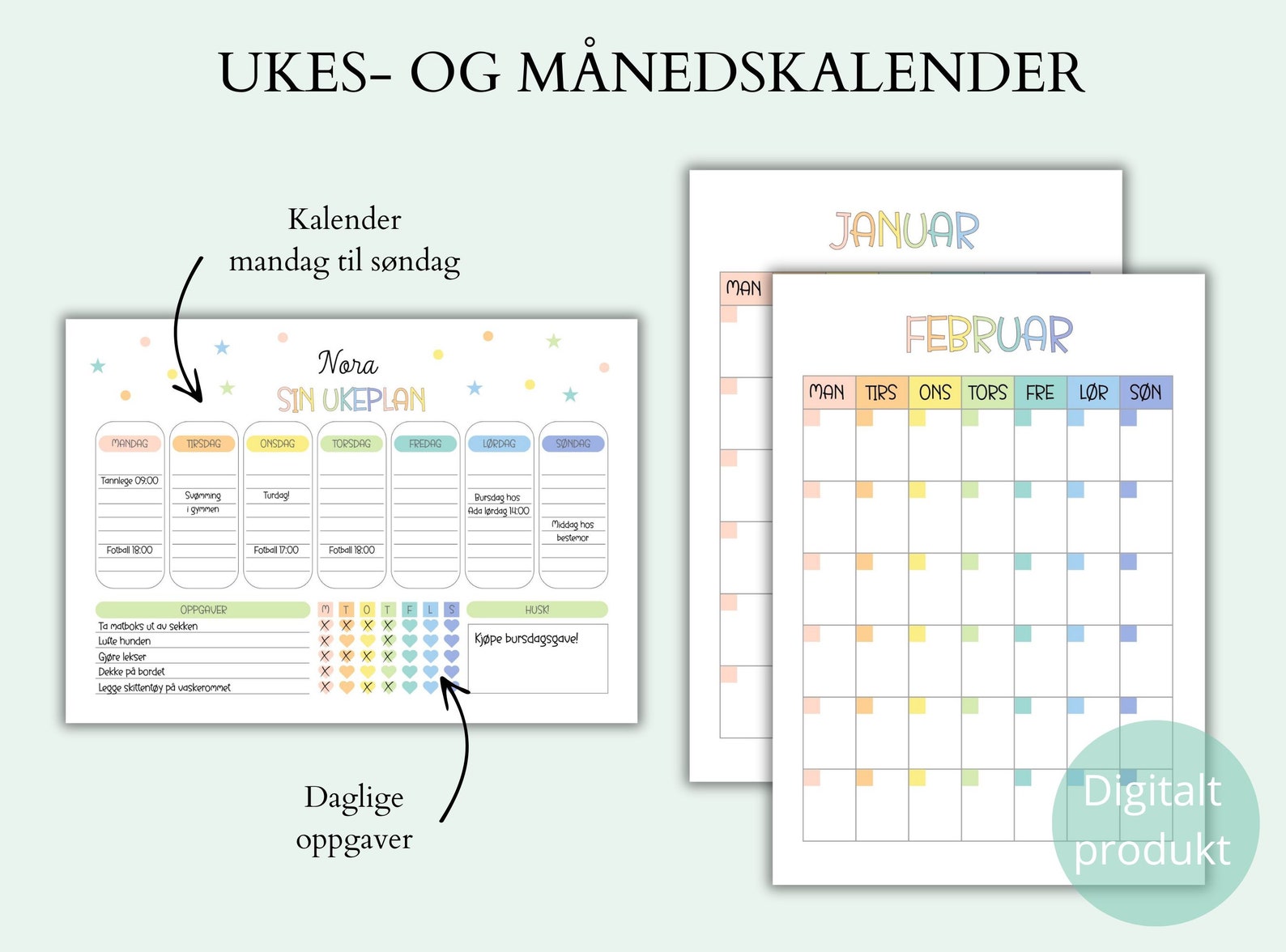 Bundle Oppgaver Barn, Husarbeid, Skjermtid, Belønning, Lære Vaner ...
