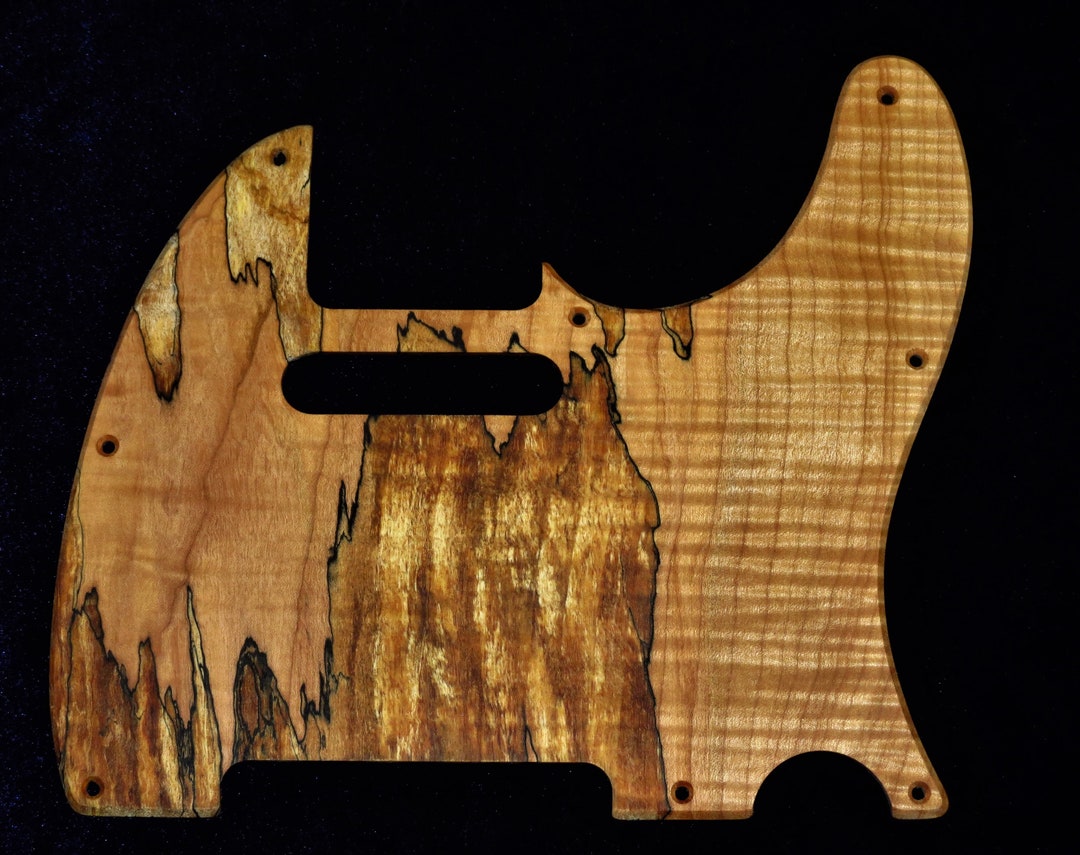 Flamed Spalted Maple Telecaster Style Solid Wood Pickguard - Etsy