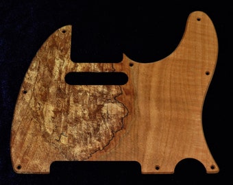 Flamed Spalted Maple Telecaster Style Solid Wood Pickguard - Etsy