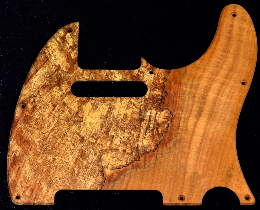 Spalted Maple Telecaster Style Solid Wood Pickguard Standard 918 - Etsy