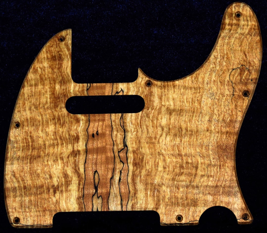 Spalted Maple Telecaster Style Solid Wood Pickguard Standard 959 - Etsy