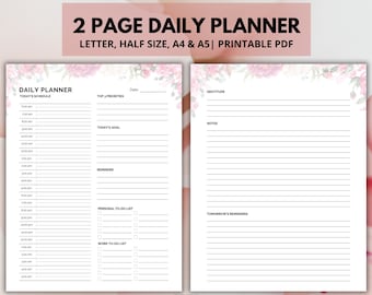 Daily Planner Printable, 24 Hour Planner, Daily Goal Planner, 30 Minute ...