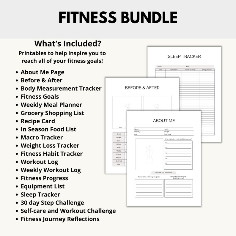 Weight Loss Tracker Printable, Meal Planning and Fitness Journal, Daily ...