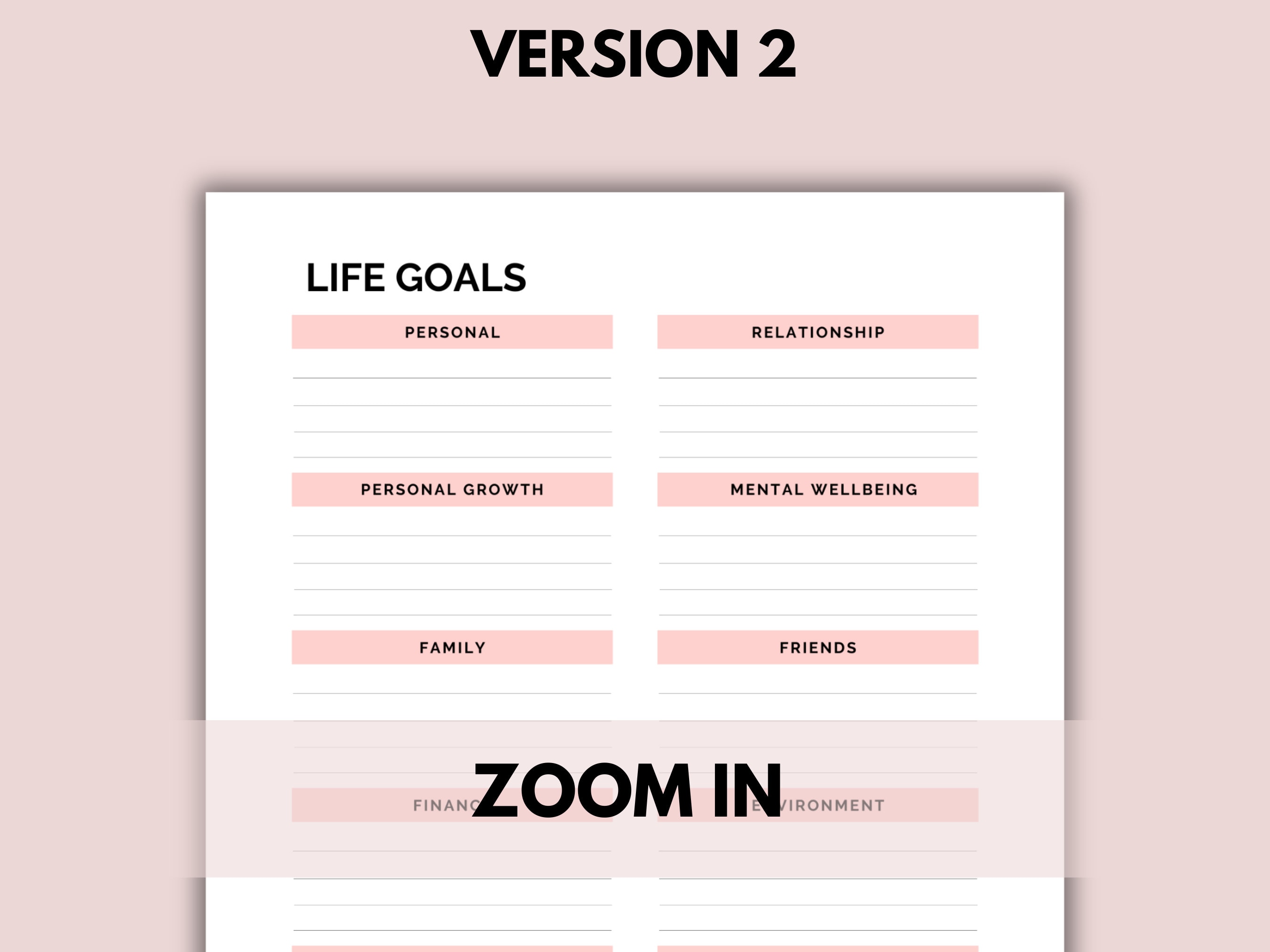 Areas of Life Planner Printable PDF, Goal Planner, Goal Setting ...