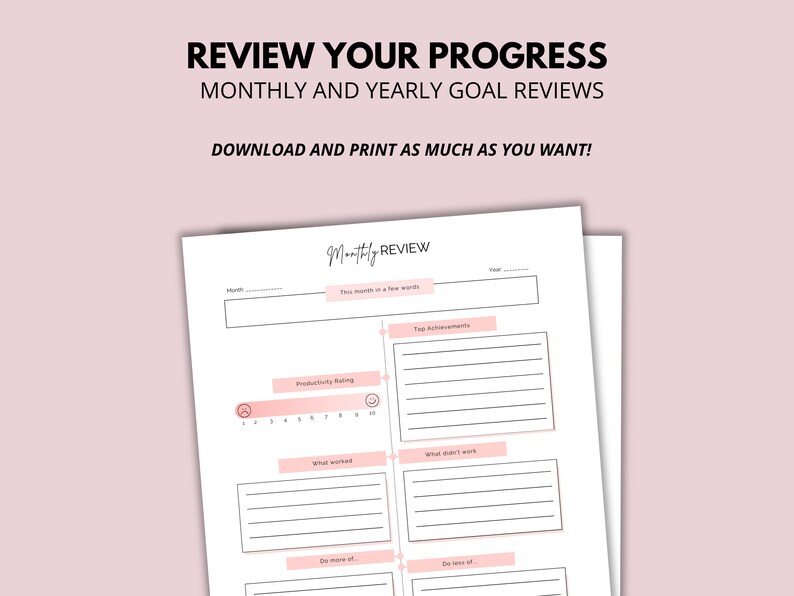 Goal Planner BUNDLE, Goals Tracker, SMART Goal Setting Kit, New Year ...