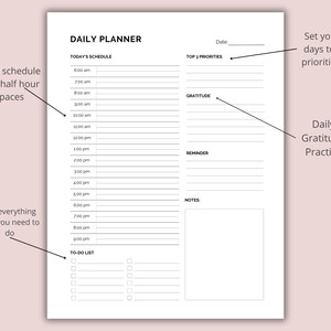 Daily Planner Printable, Hourly Planner, Time Blocking PDF, Day ...
