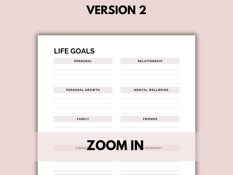 Areas of Life Planner Printable PDF, Goal Planner, Goal Setting ...