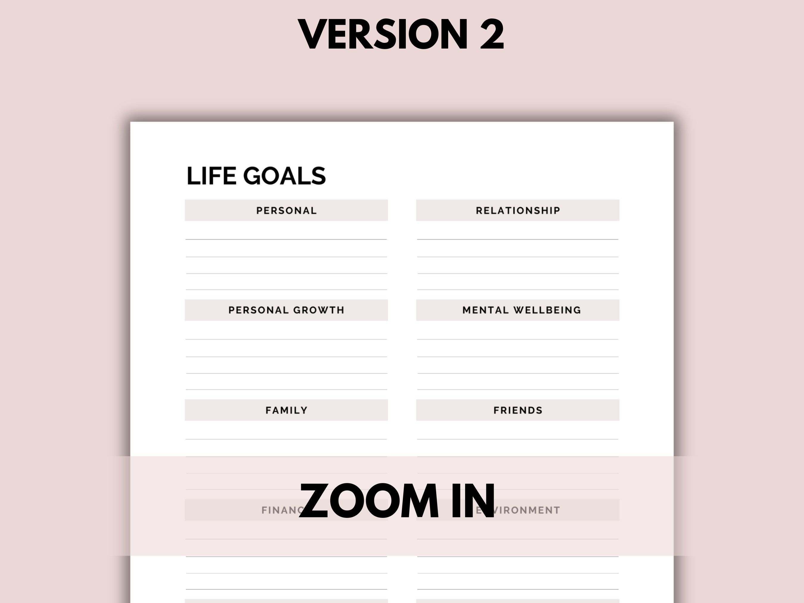 Areas of Life Goal Planner, Printable PDF (a4/a5/letter/half Size) - Etsy