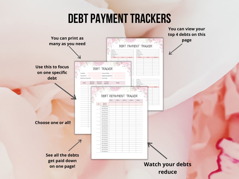 Debt Payment Tracker Printable , Debt Tracker Printable, Debt Snowball ...
