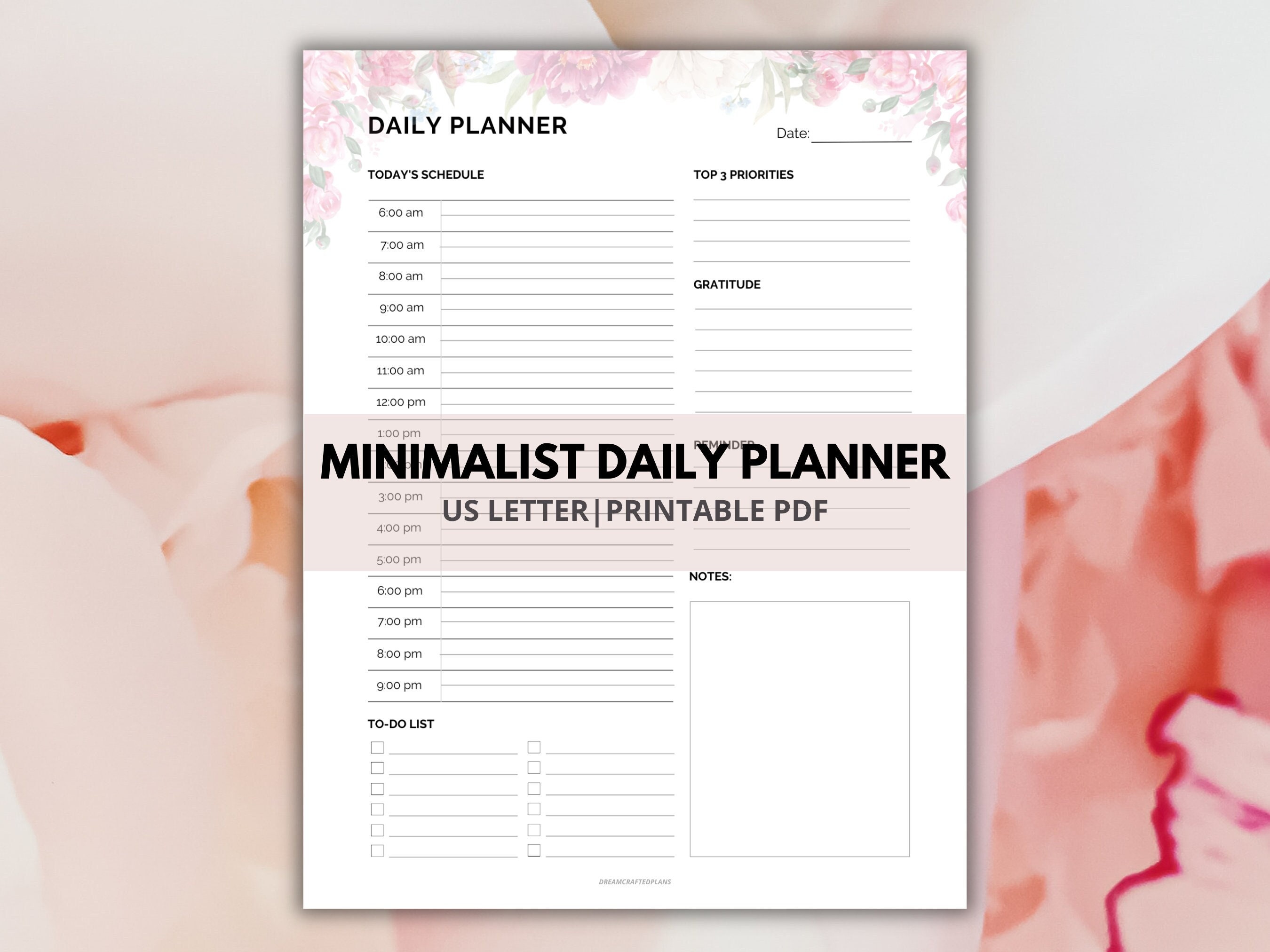 Daily Planner, Printable Planner, Daily Schedule, Daily Organizer ...