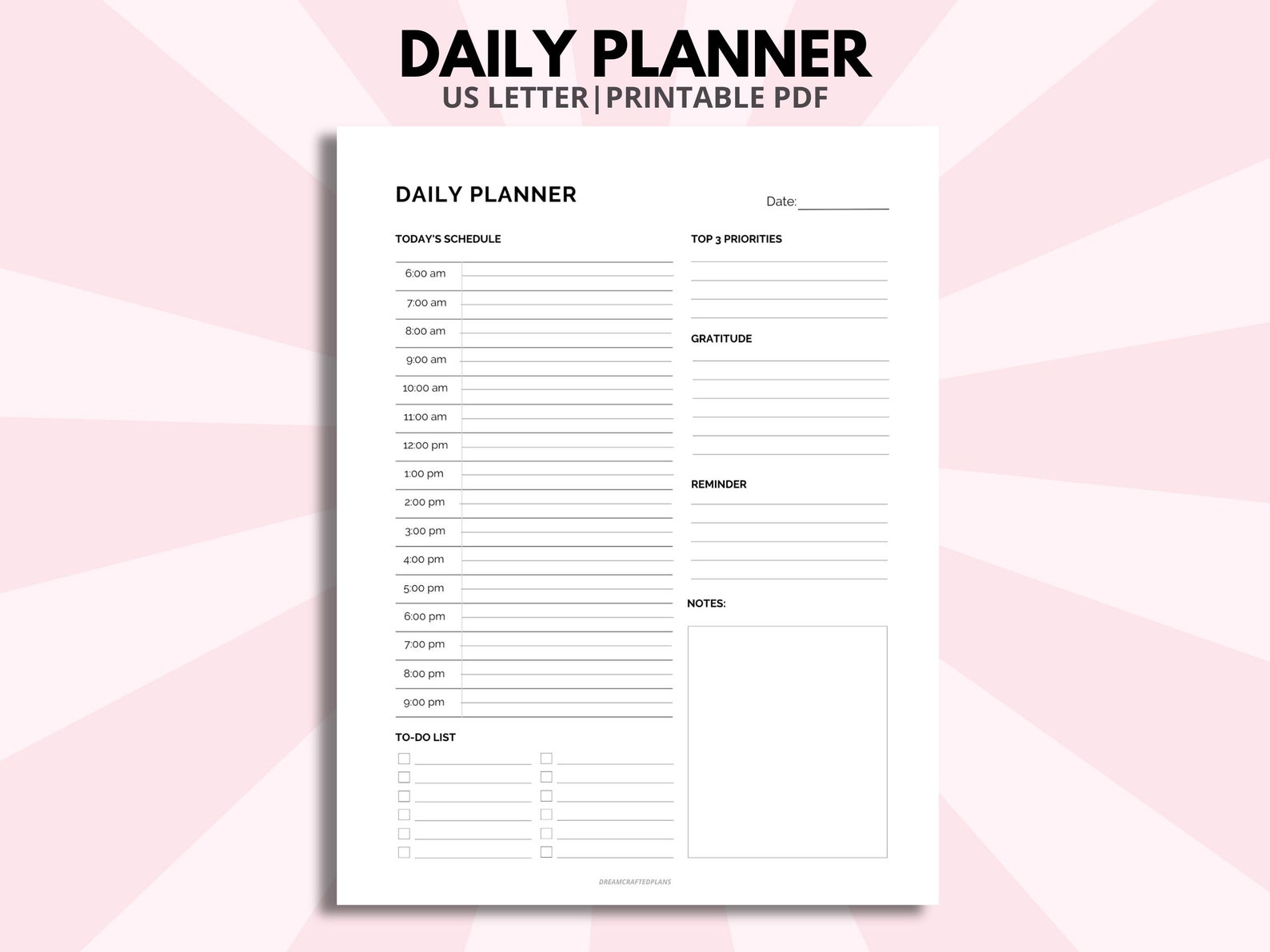 Daily Planner Printable, Hourly Planner, Time Blocking PDF, Day ...