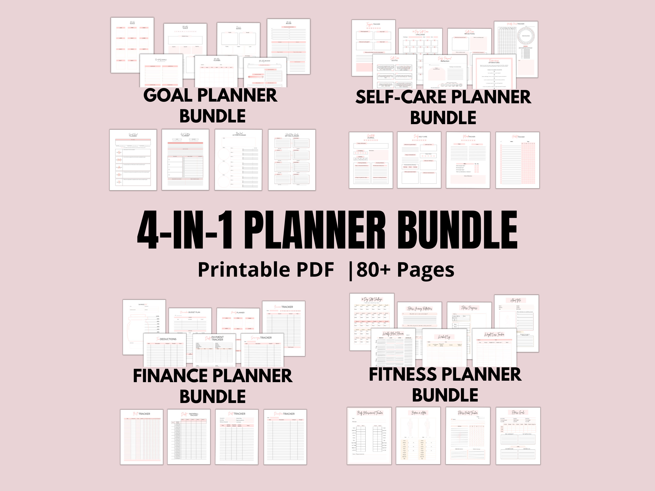 Life Planner Bundle, Printable Goal Planner, Finances & Budget Planner ...