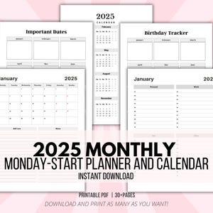 2025 Monthly Calendar With Notes, Printable Calendar Template PDF, Year ...