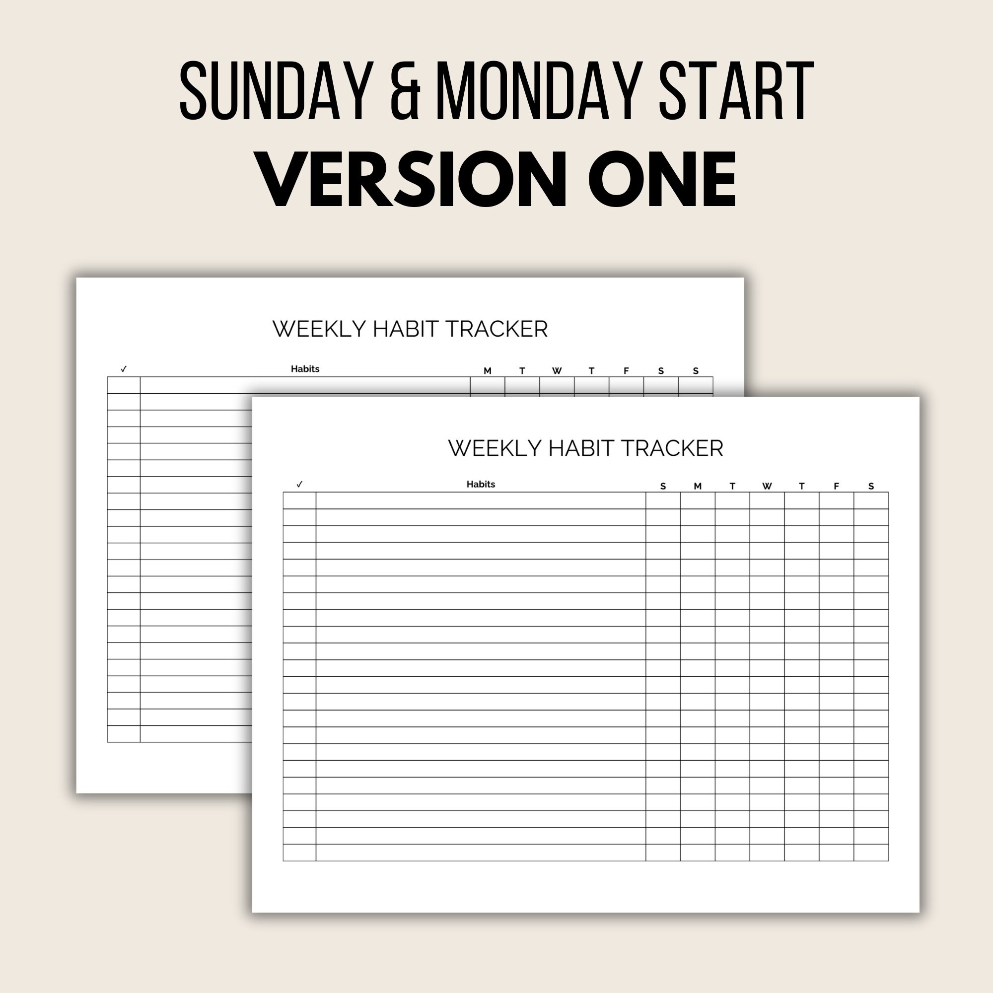 Weekly Habit Tracker, Printable Habit Planner, Weekly Routine Tracker ...
